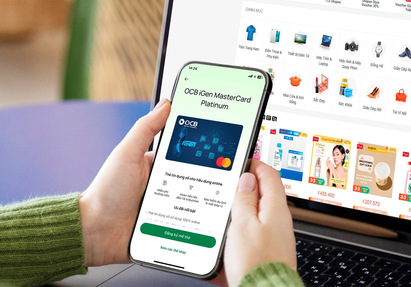 OCB iGen Mastercard Platinum: Thẻ tín dụng mua sắm trực tuyế